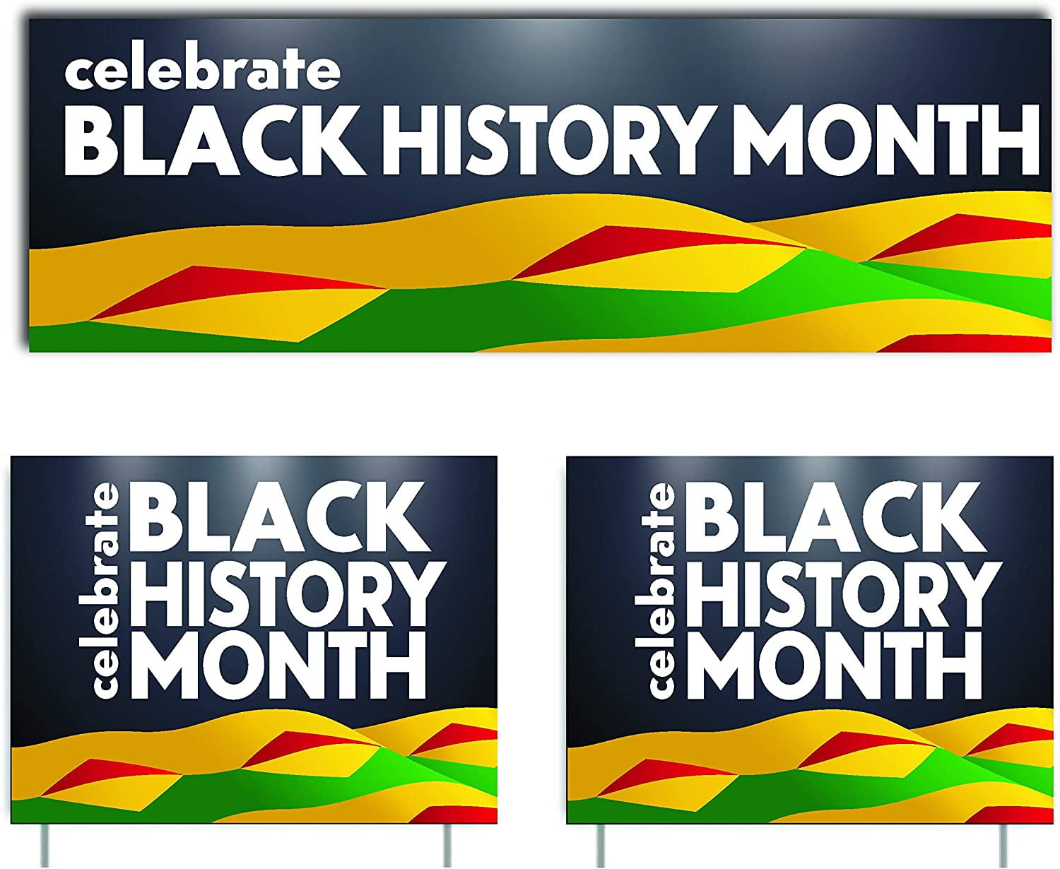 Victory Store Black History Month Banner & Yard Signs Set, Waterproof ...