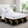 Black History Month Bed Skirt Queen Size 18 Inch Drop, Retro Abastract ...
