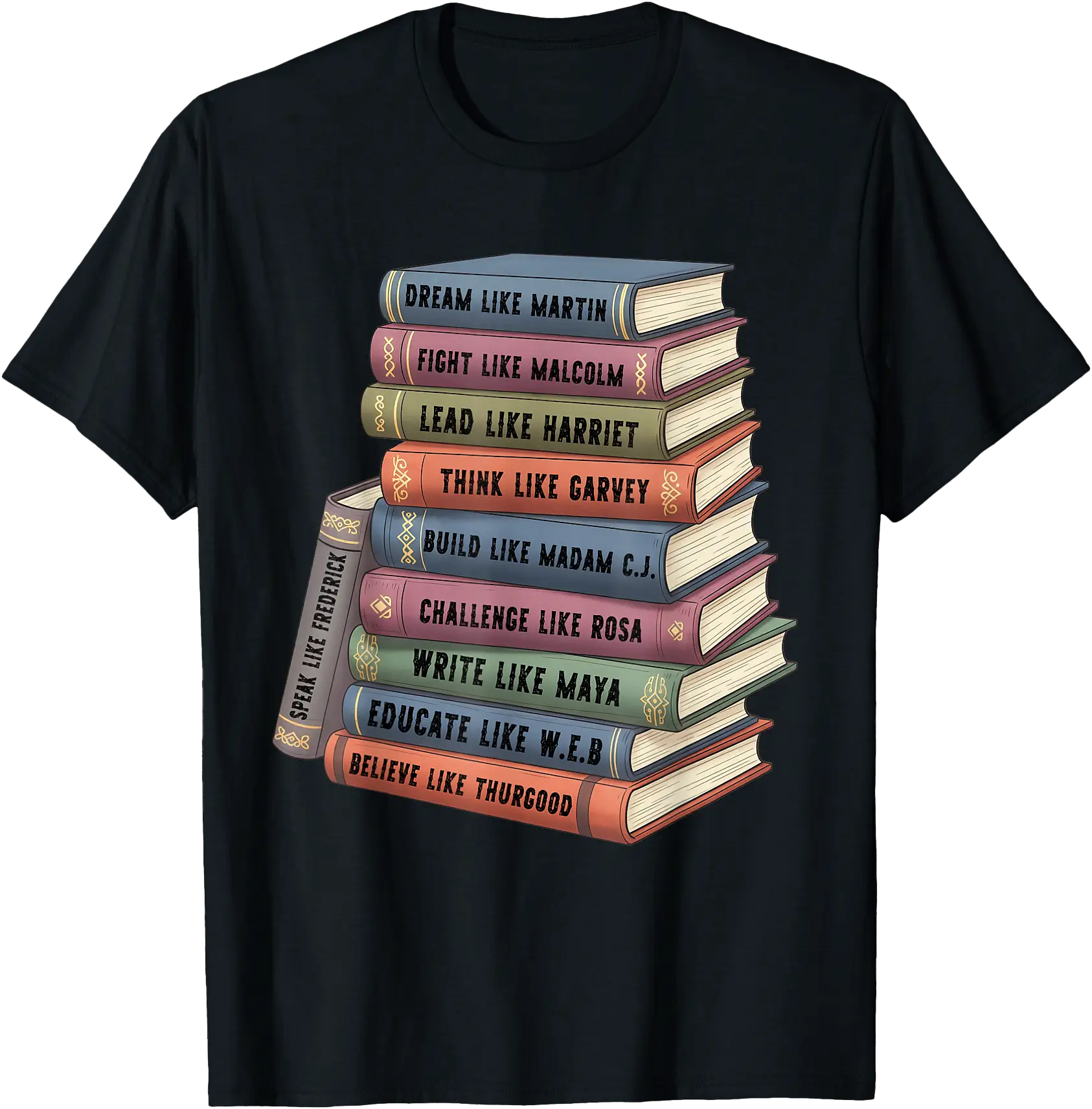 Black History Month Book Lover Teacher T-Shirt - Inspirational Books ...