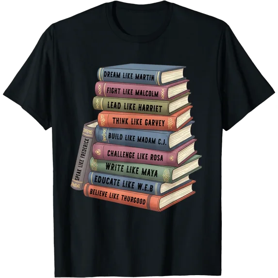 Black History Month Book Lover Teacher T-Shirt - Inspirational Books ...
