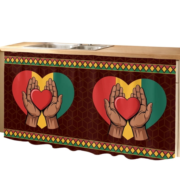 Black History Month Cabinet Curtains Vintage Red Yellow Green Love ...