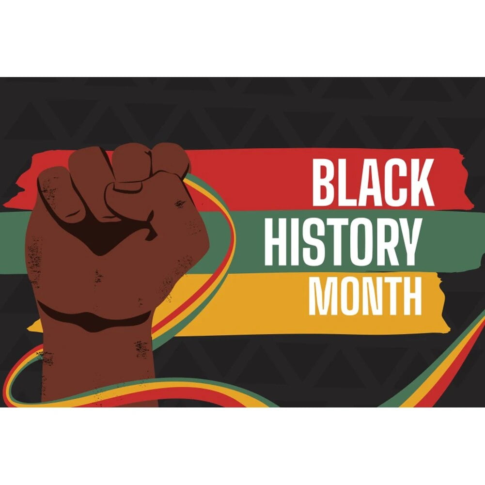 Black History Month Celebration Backdrop African American Unity Fist ...