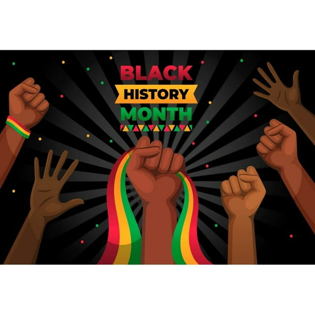 Black History Month Celebration Backdrop African American Unity Fist ...