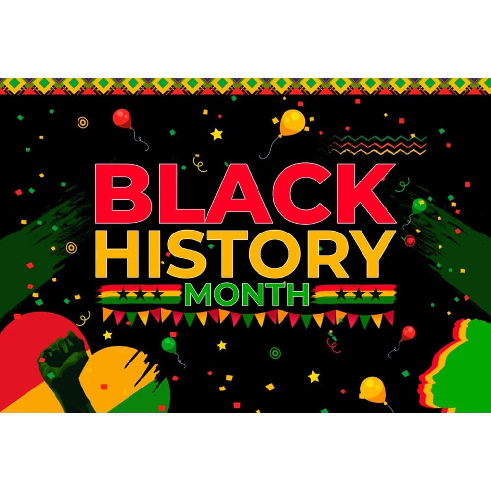 Black History Month Celebration Backdrop African American Unity Fist ...