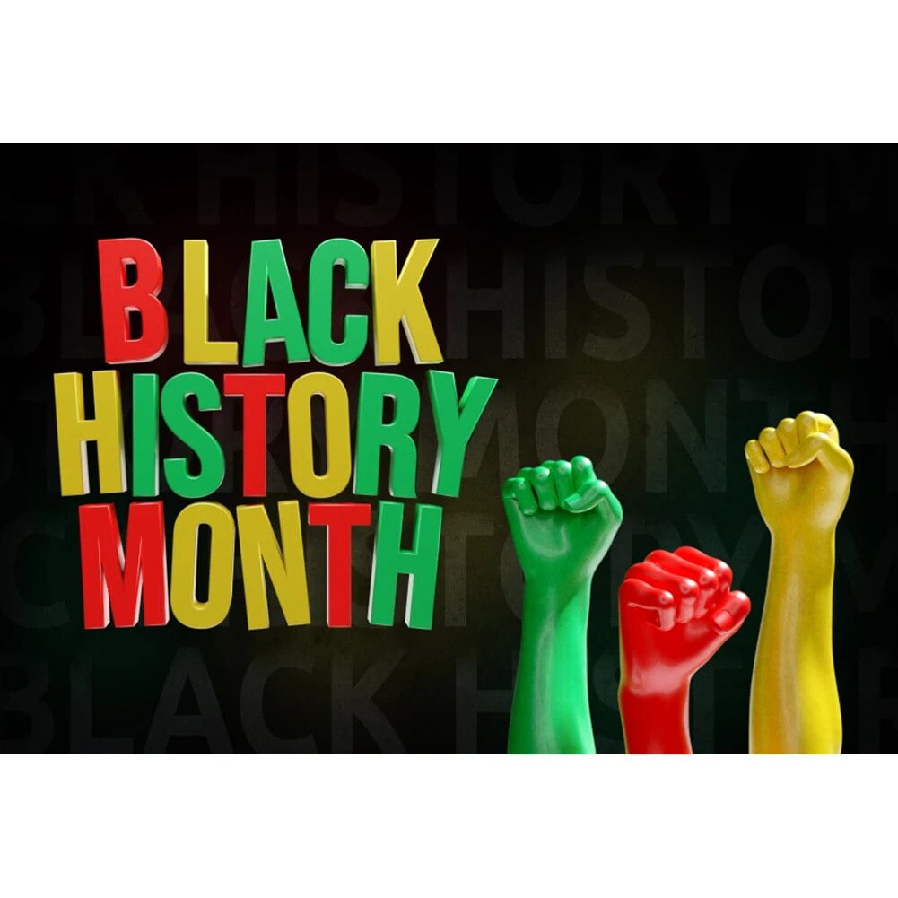 Black History Month Celebration Backdrop African American Unity Fist ...