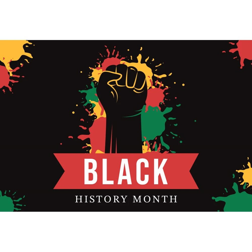Black History Month Celebration Backdrop African American Unity Fist ...