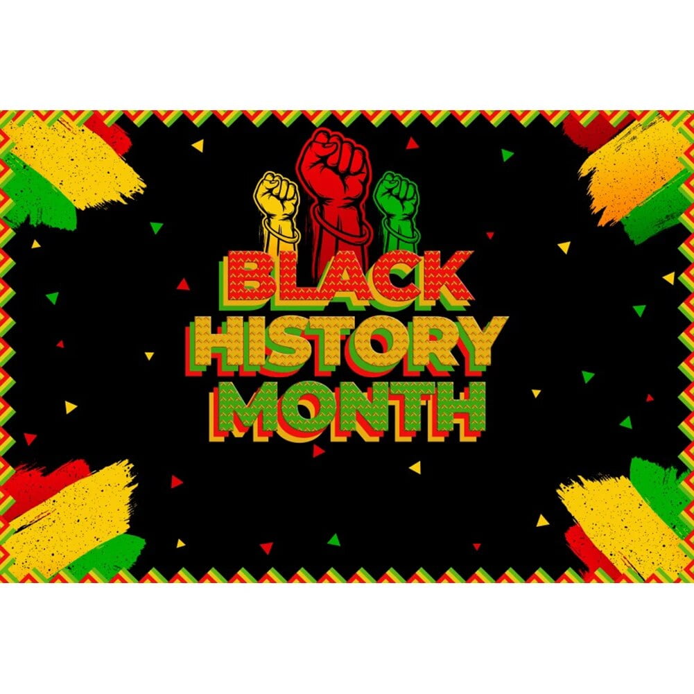 Black History Month Celebration Backdrop African American Unity Fist ...
