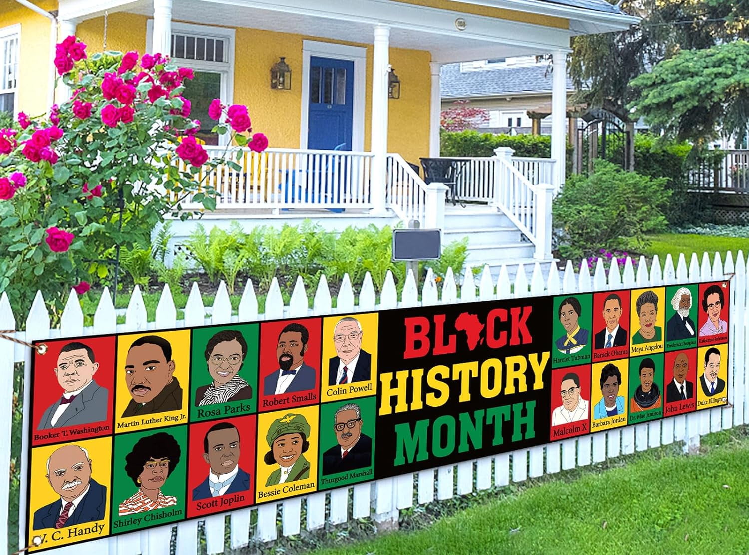 Black History Month Fence Banner Afro African American February ...