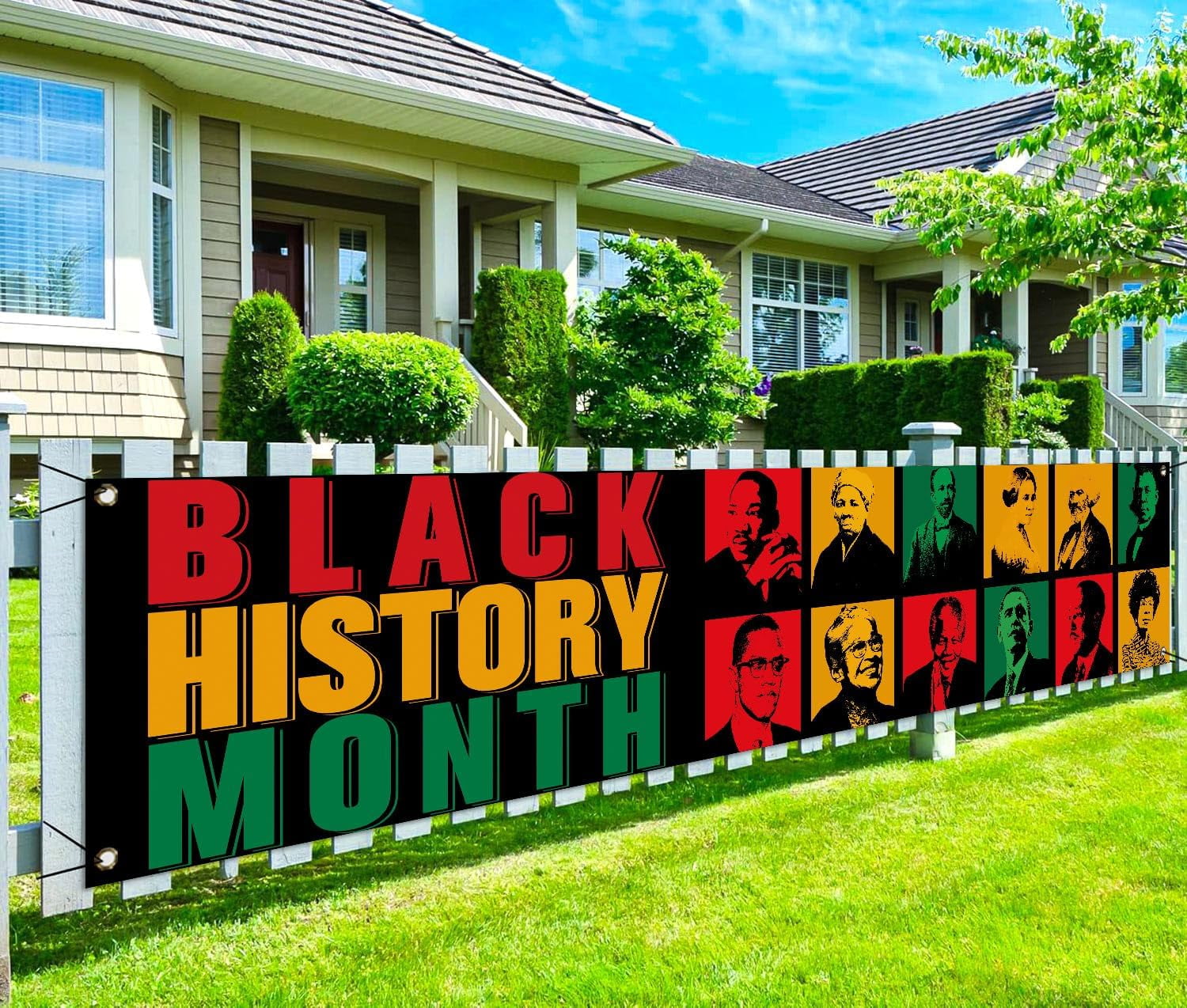 Black History Month Fence Banner Afro African American National Holiday ...