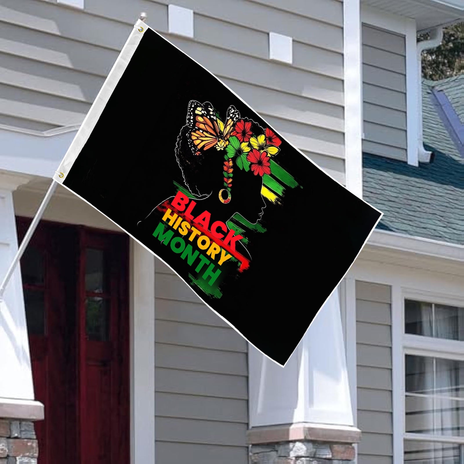 Black History Month Flag Vivid Color and Fade Proof African Americans ...