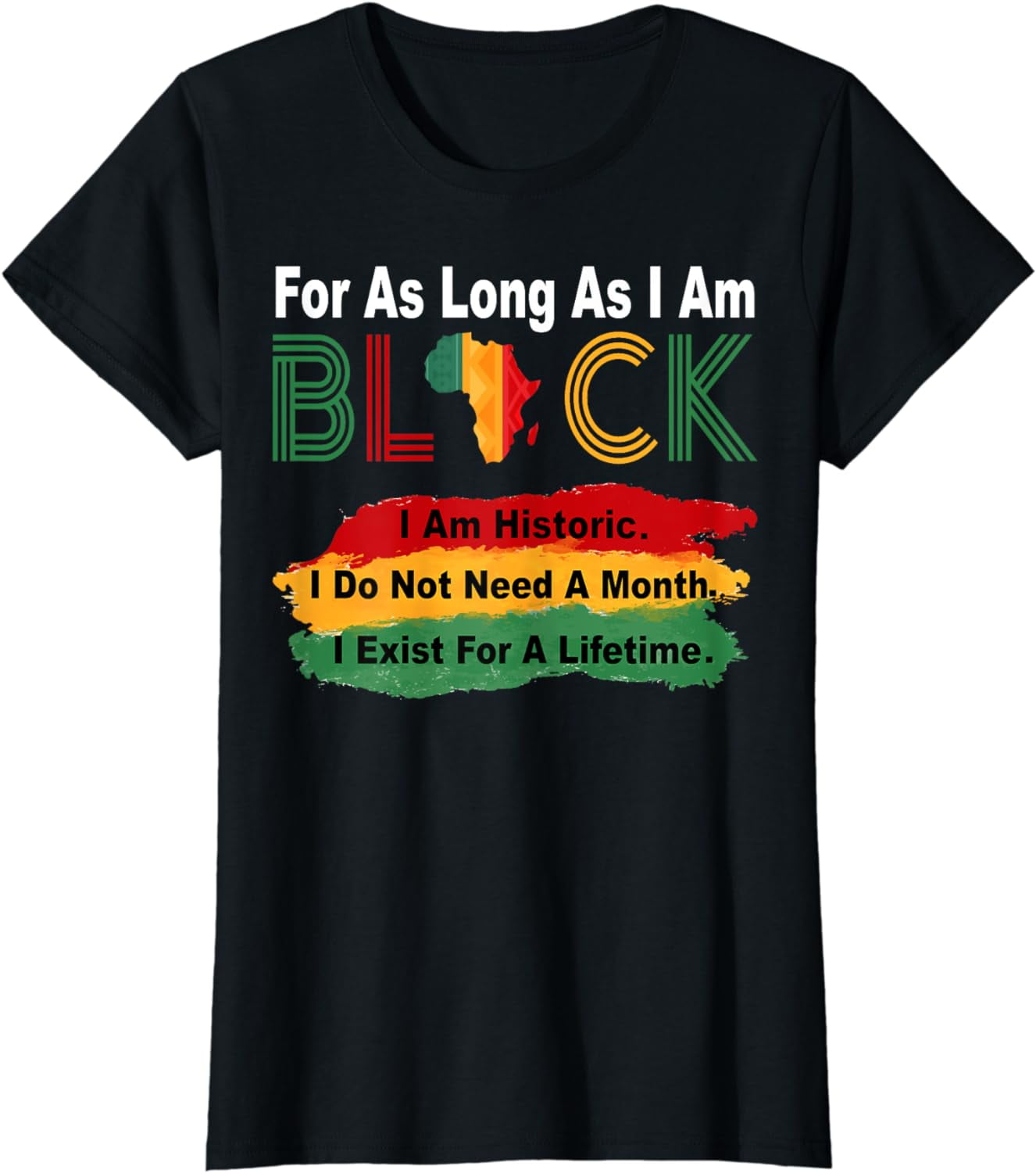 Black History Month For As Long As I Am Black Pride African T-Shirt ...