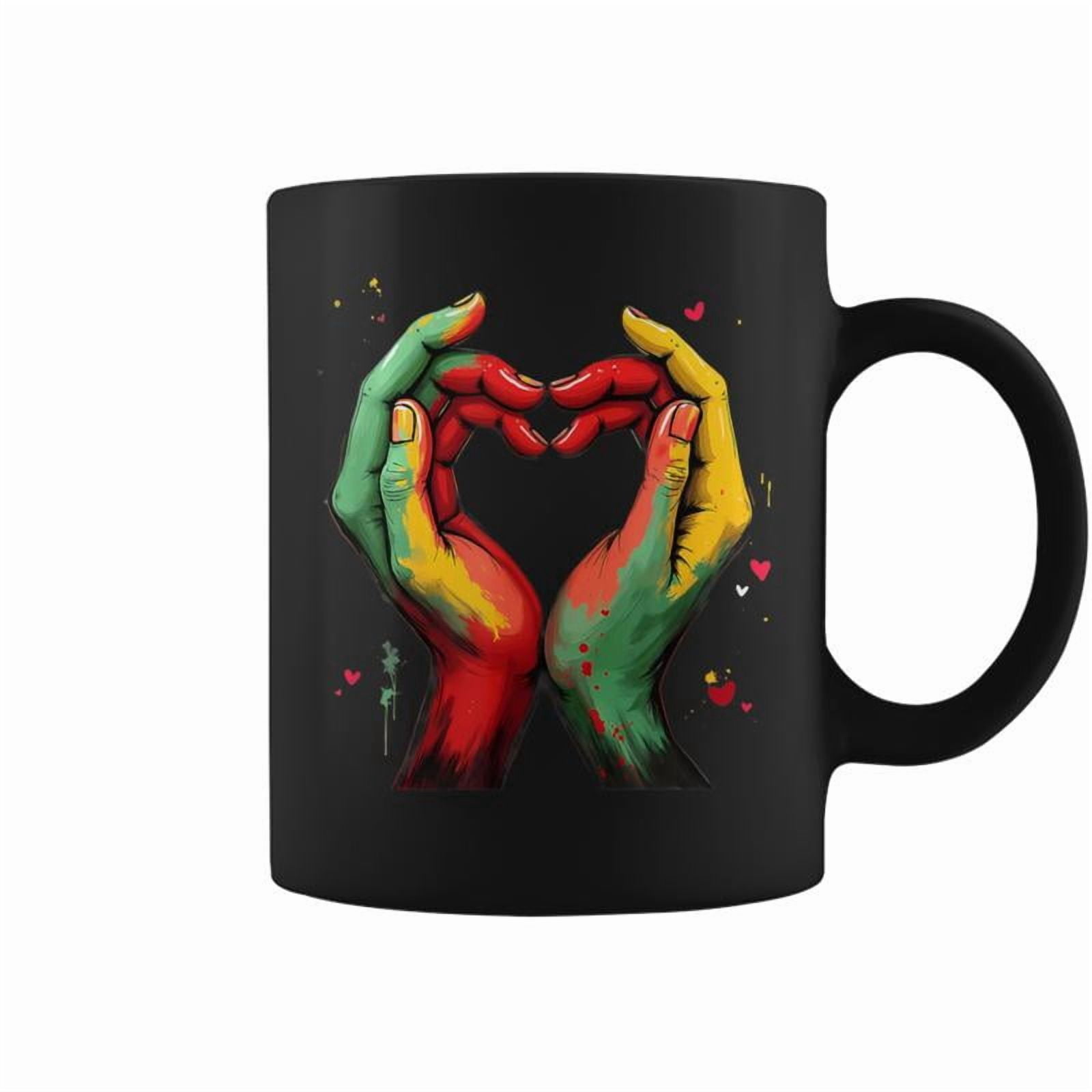 Black History Month Heart African American Black Red Green Coffee Mugs ...