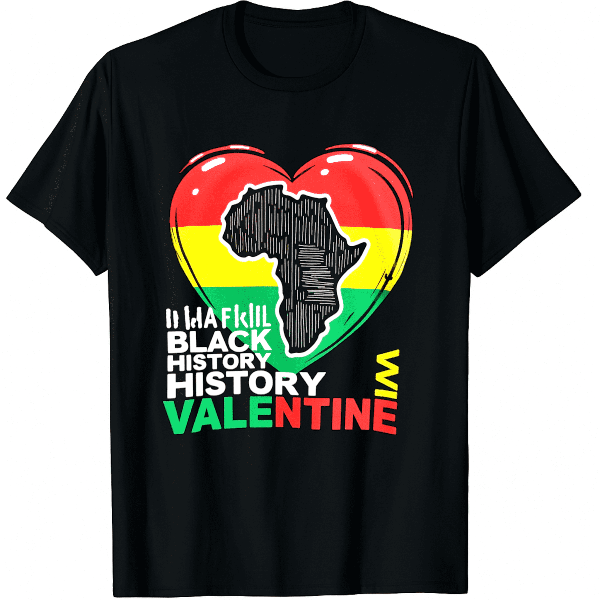 Black History Month Is My Valentine Day Heart Love Men Women Short ...