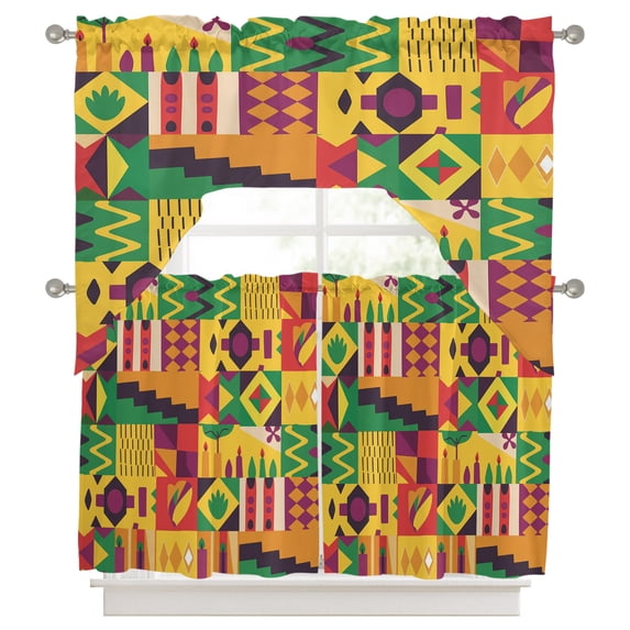 Black History Month Kitchen Curtains Swag Valance and Tier Curtains Set ...