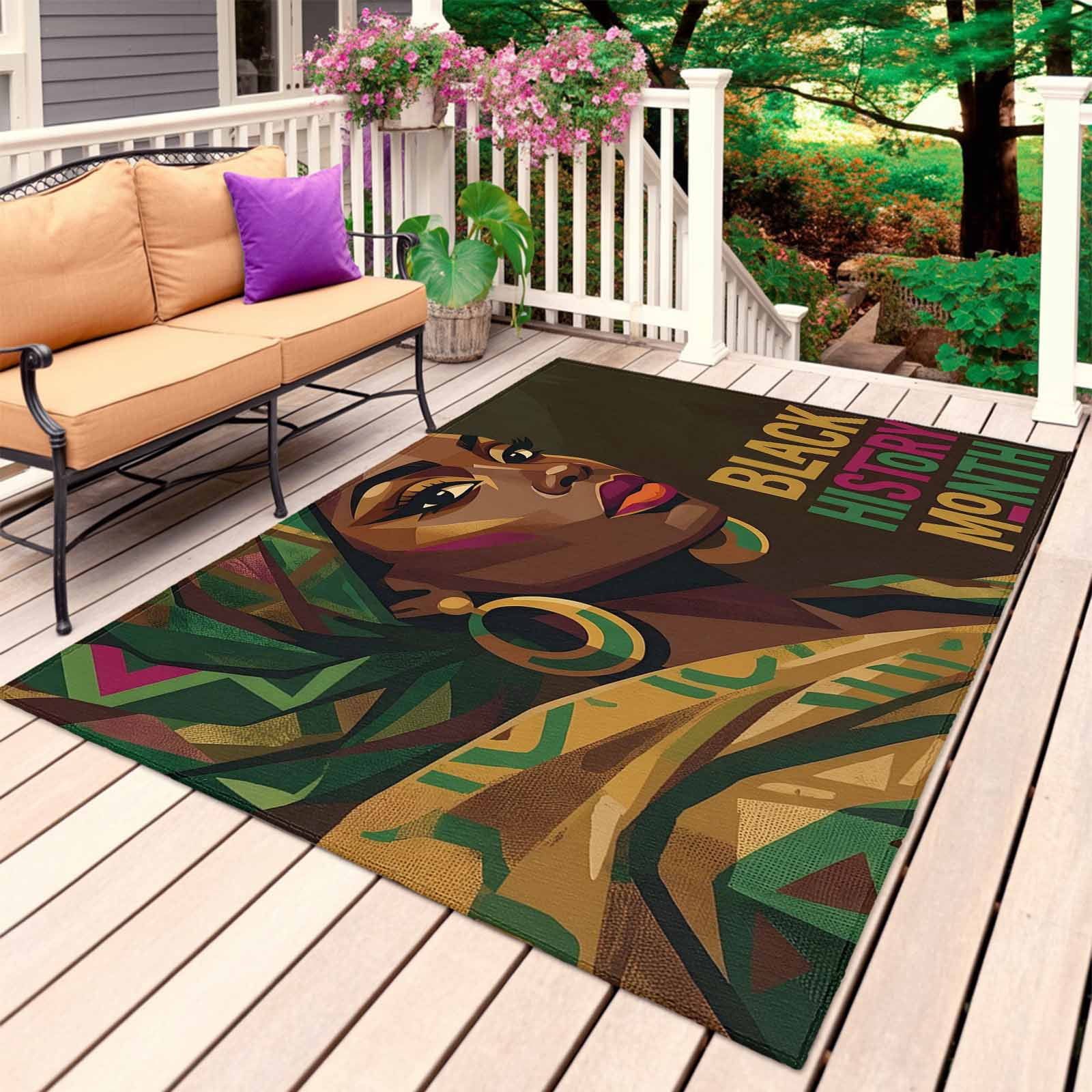 Black History Month Outdoor Rug 6x9 Ft, Non Slip Washable Area Rug ...