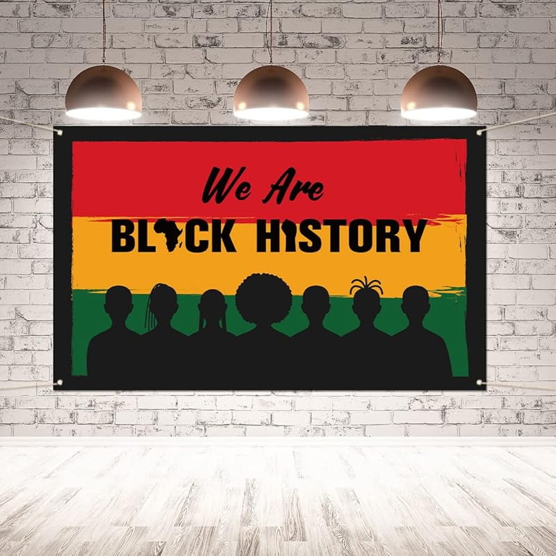 Black History Month Photo Booth Backdrop African American February We ...
