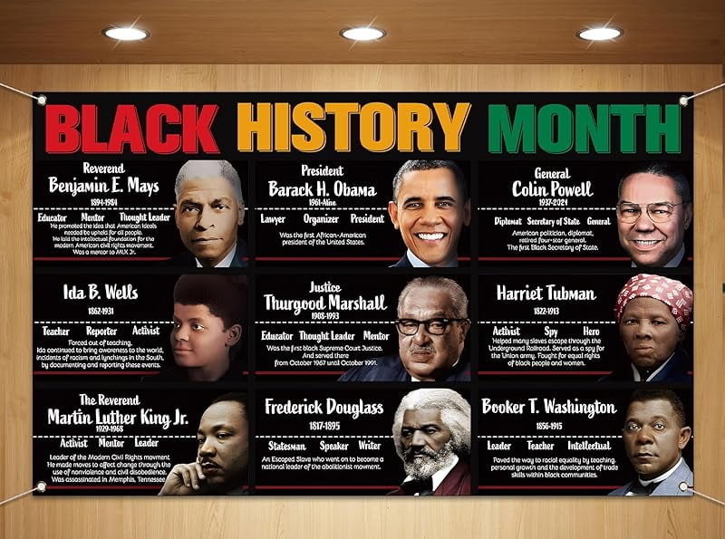 Black History Month Photo Booth Backdrop African American National ...