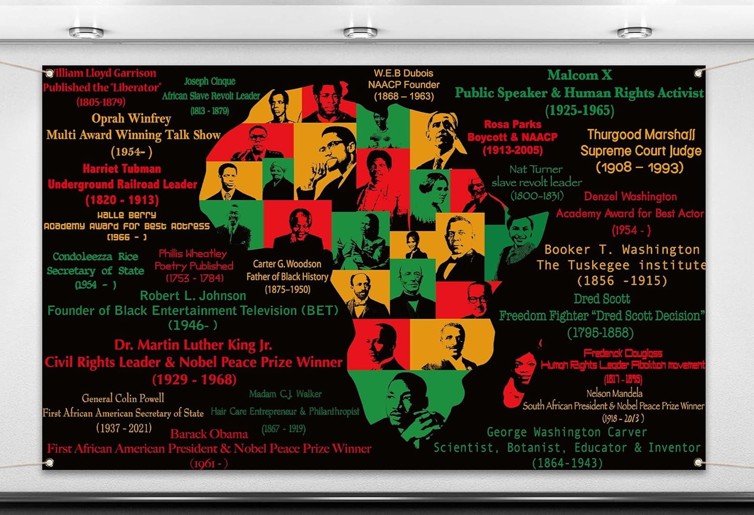 Black History Month Photo Booth Backdrop Afro African American Holiday ...