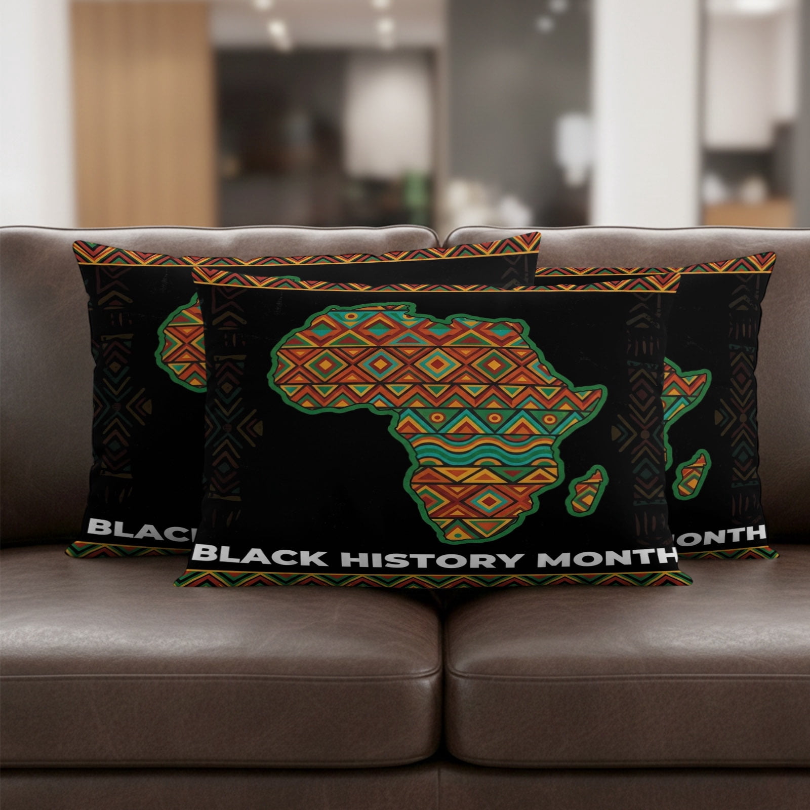 Black History Month Pillow Covers Set of 4, Retro Abastract Texture ...