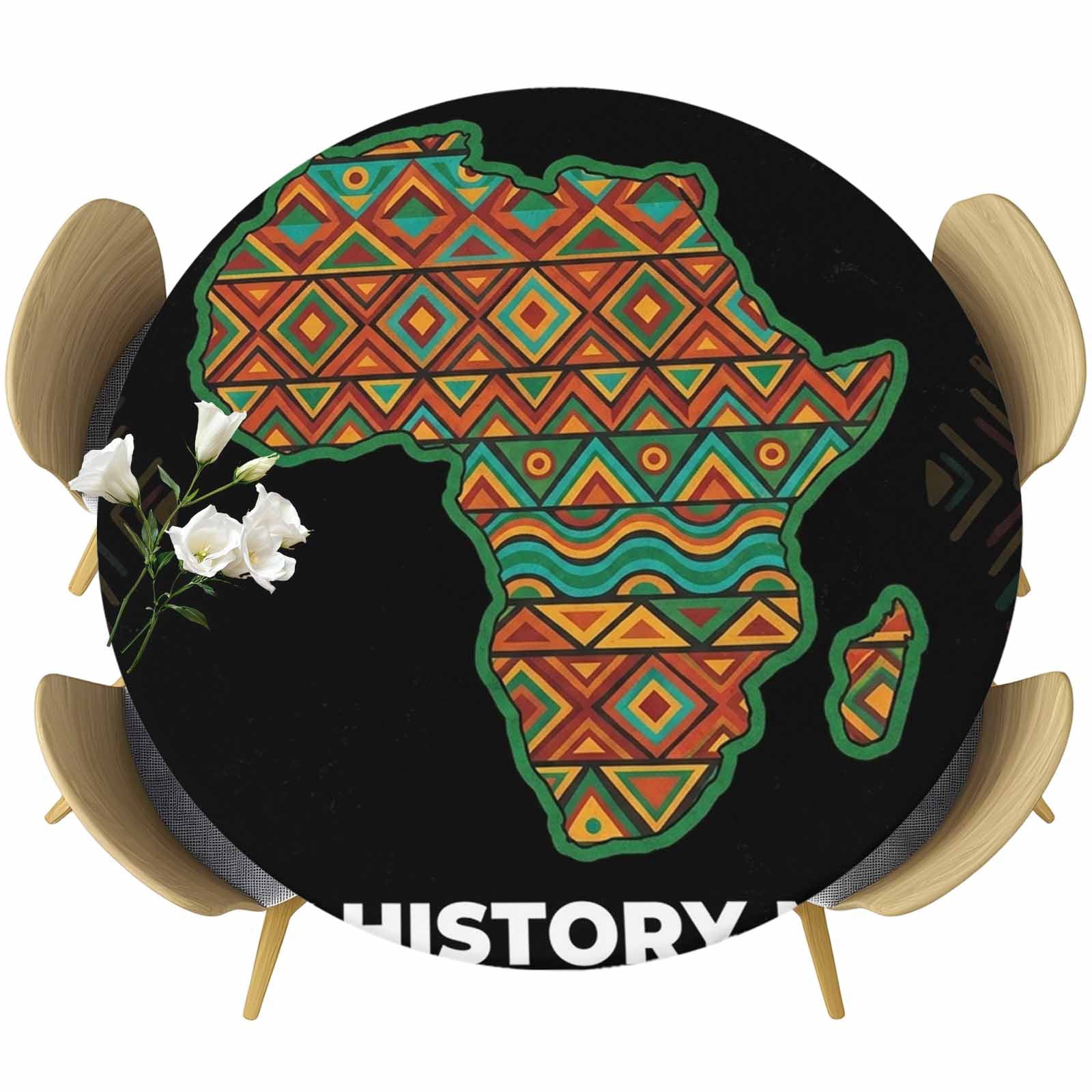 Black History Month Round Tablecloth 55-60 Inch Round Fitted Table ...