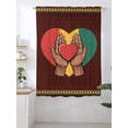 Black History Month Sheer Curtains 63 Inch Long 1 Panel Vintage Red ...