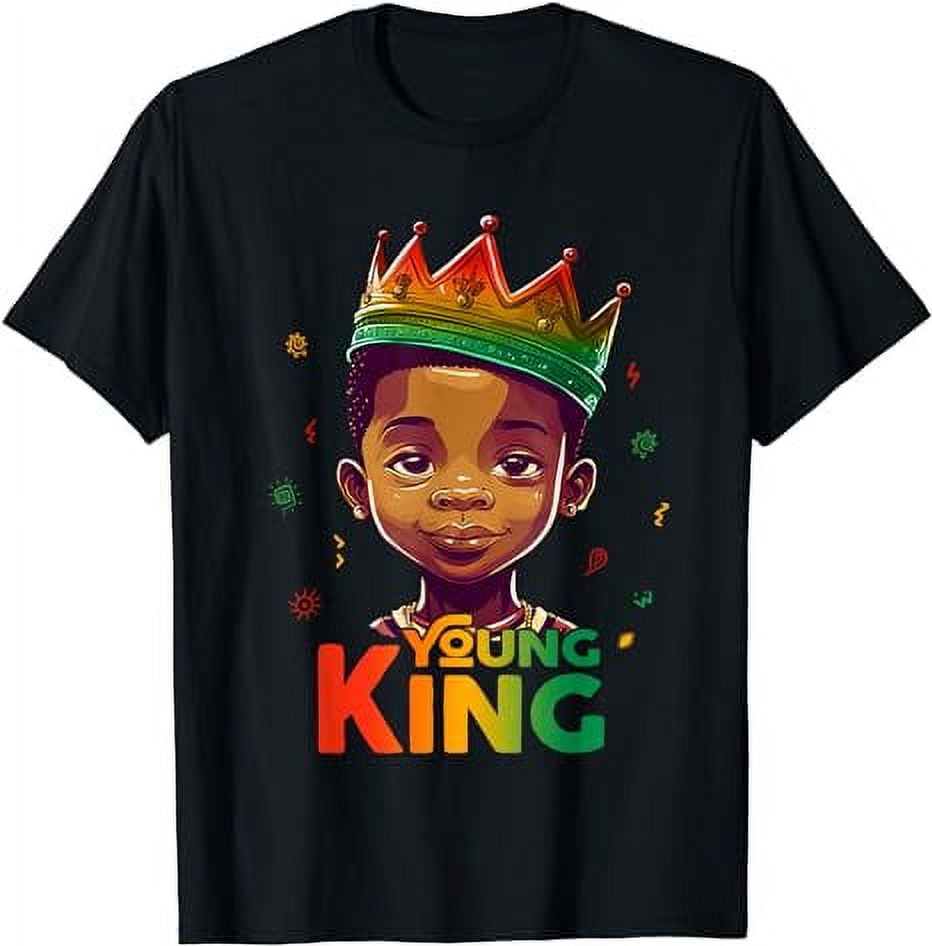 Black History Month Shirts For Young King Afro Boys Kids T-Shirt ...