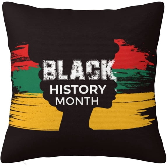 Black History Month Square Pillow Decorative 18"X18" Pillow Covers ...
