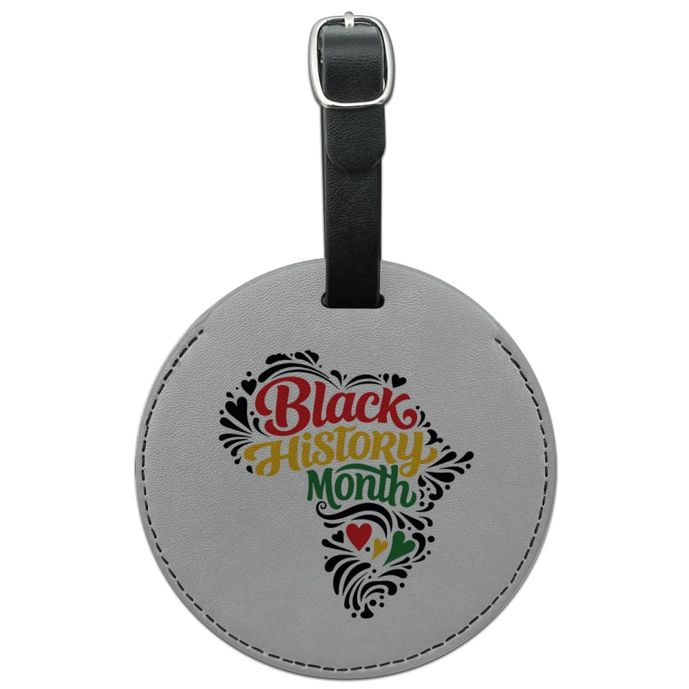 Black History Month Stylized Africa Round Leather Luggage Card Suitcase ...