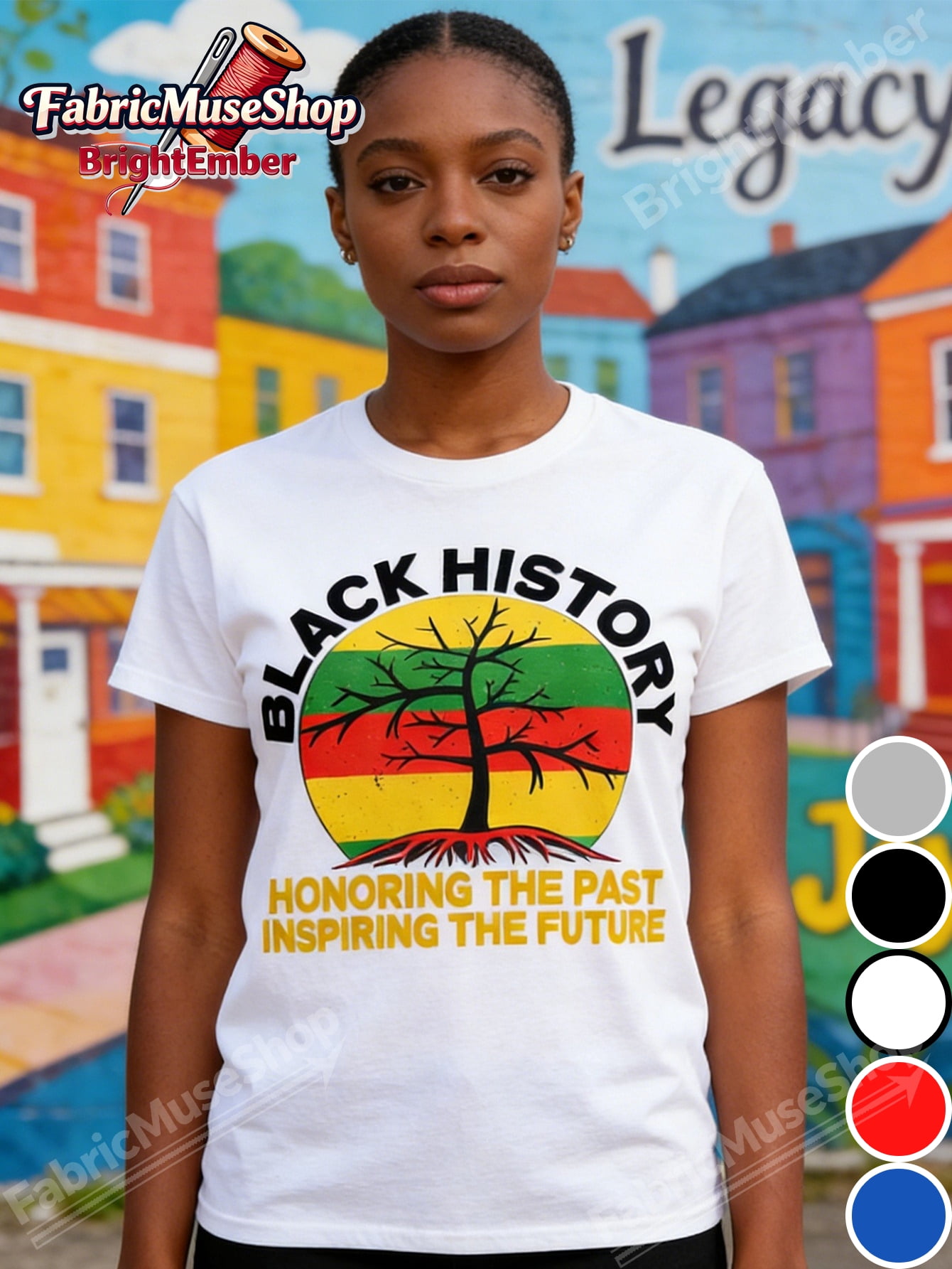 Black History Month T-Shirt Honoring The Past Inspiring The Future Pan ...
