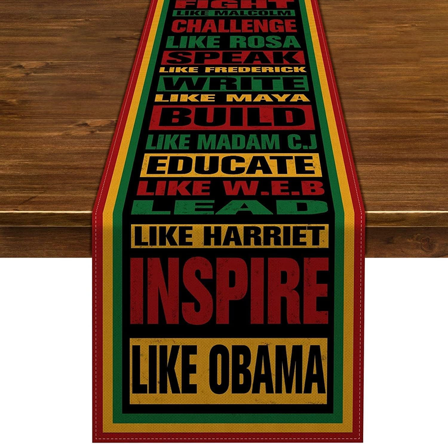 Black History Month Table Runner Rustic Linen African American Party ...