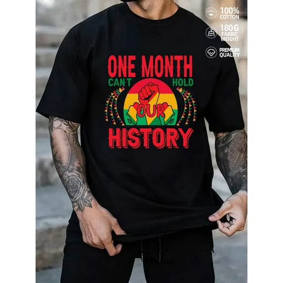 Black History Month for men black 180G 100% Cotton Daytime and weekend ...