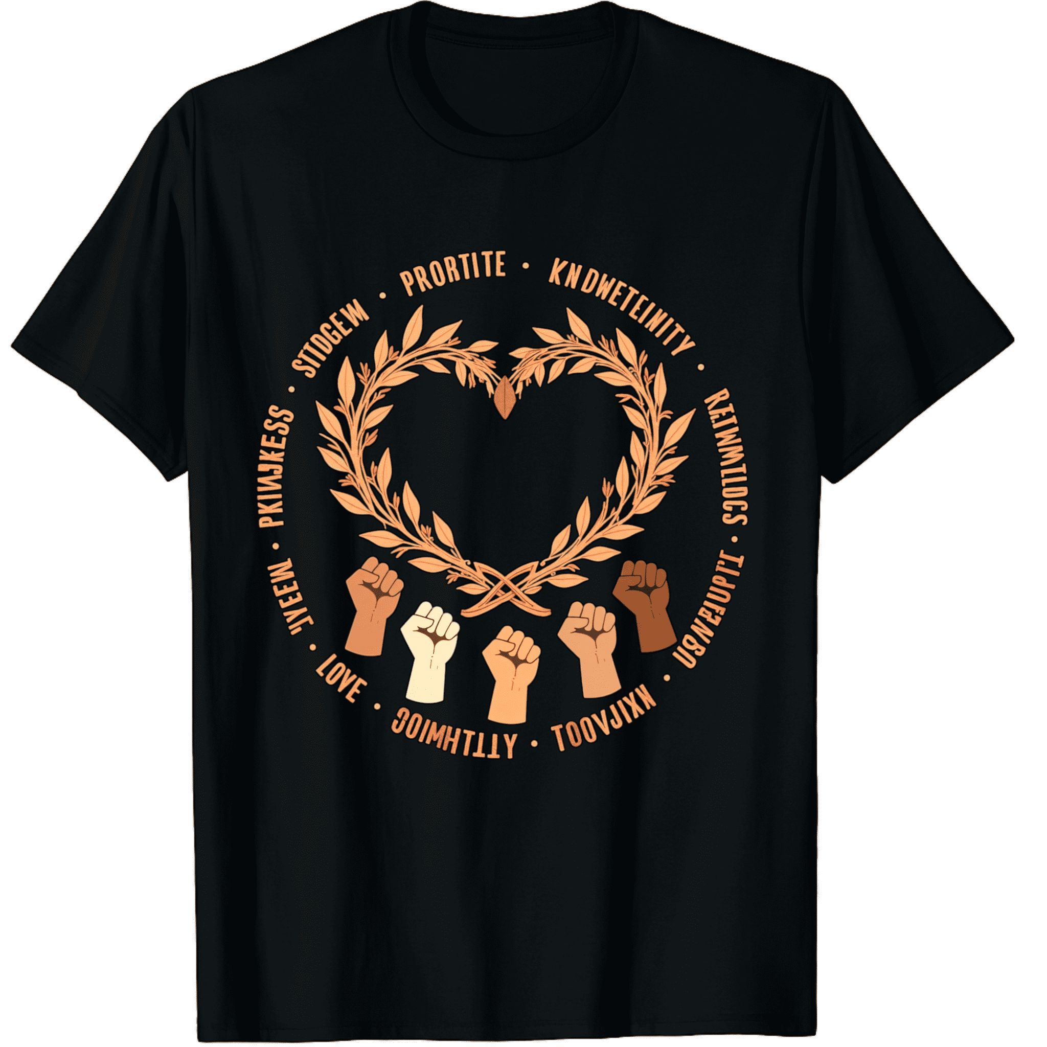 Black History Raised Fists Diversity Unity Solidarity Men Women Short ...