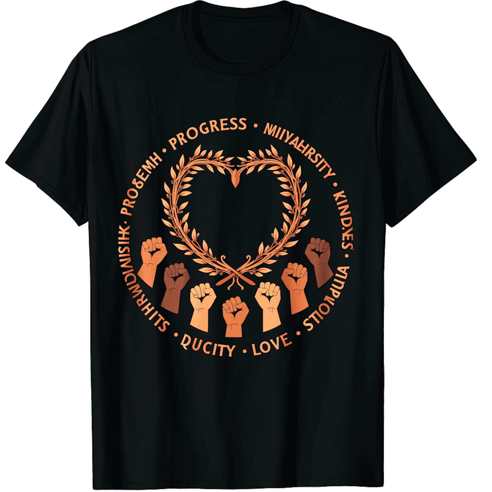 Black History Raised Fists Diversity Unity Solidarity Men Women Short ...