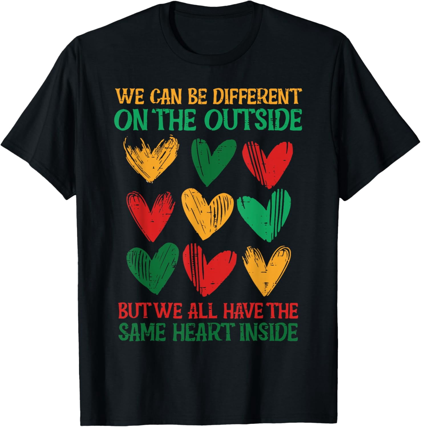 Black History Same Heart Inside African Girls Kids Women T-Shirt ...
