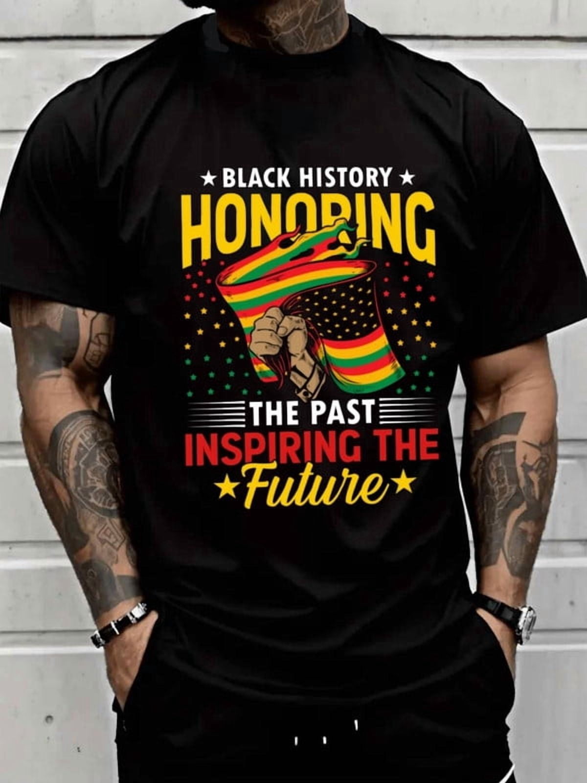 Black History T-Shirt men's black Everyday wear, suitable for the ...