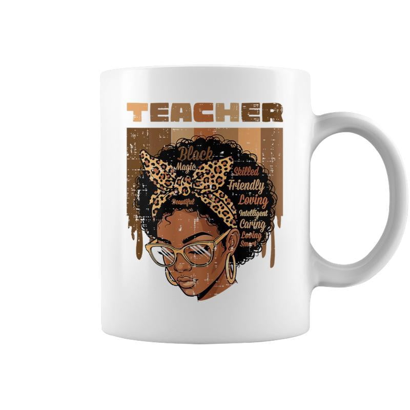 Black History Teacher Afro Woman African American Women Coffee Mugs ...
