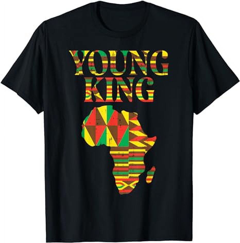 Black History Young King African Map Boys Kids Youth Men T-Shirt ...