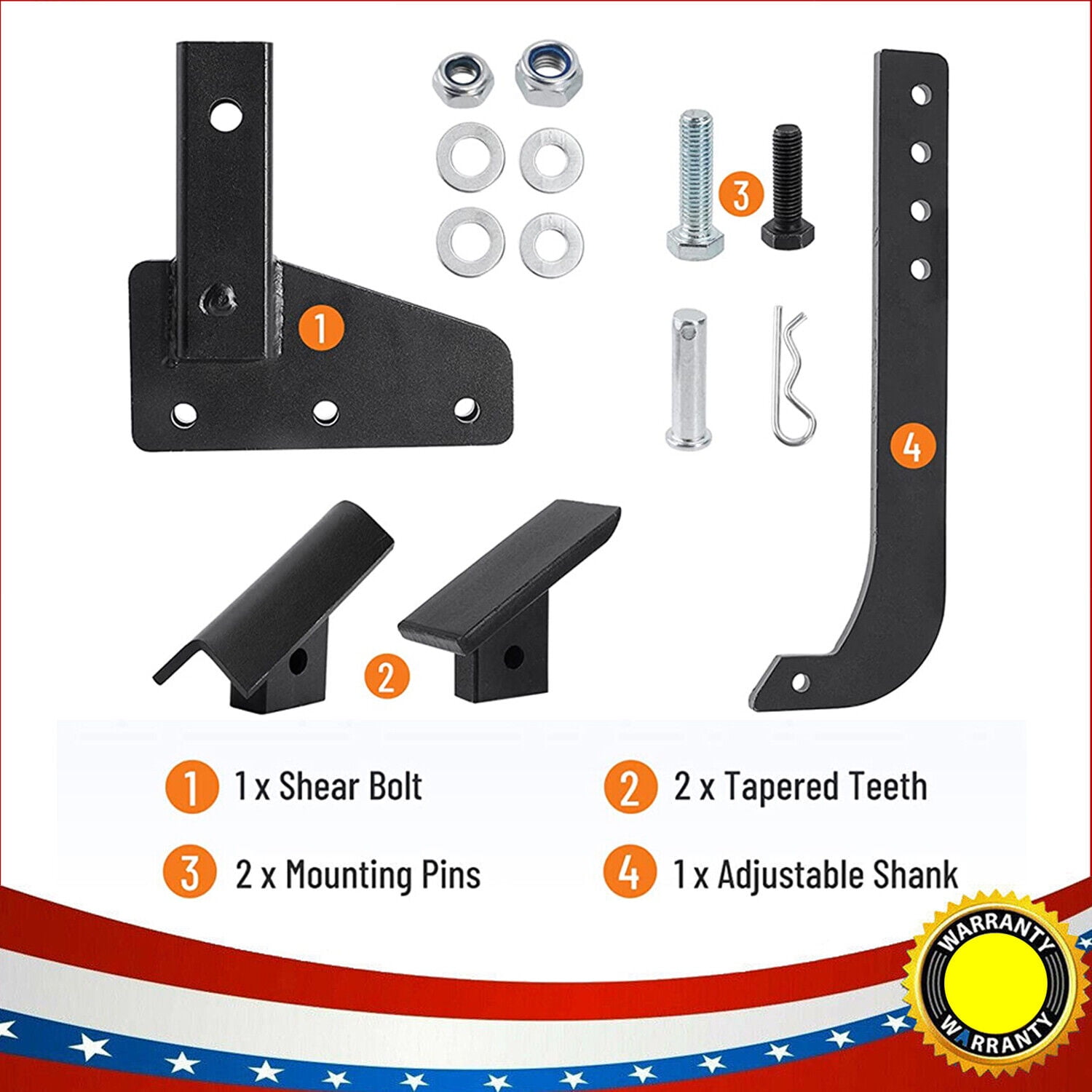 Black Hitch Lawn Mounted Ripper Middle Buster Plow for Tractor W/2 ...