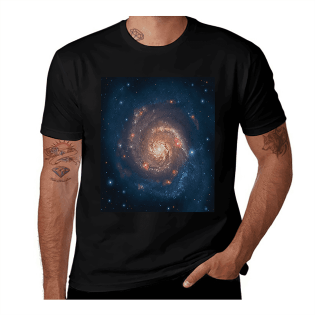 Black Hole Cosmos Space-Outer Space-Petrol Blue-Peach Casual Streetwea ...