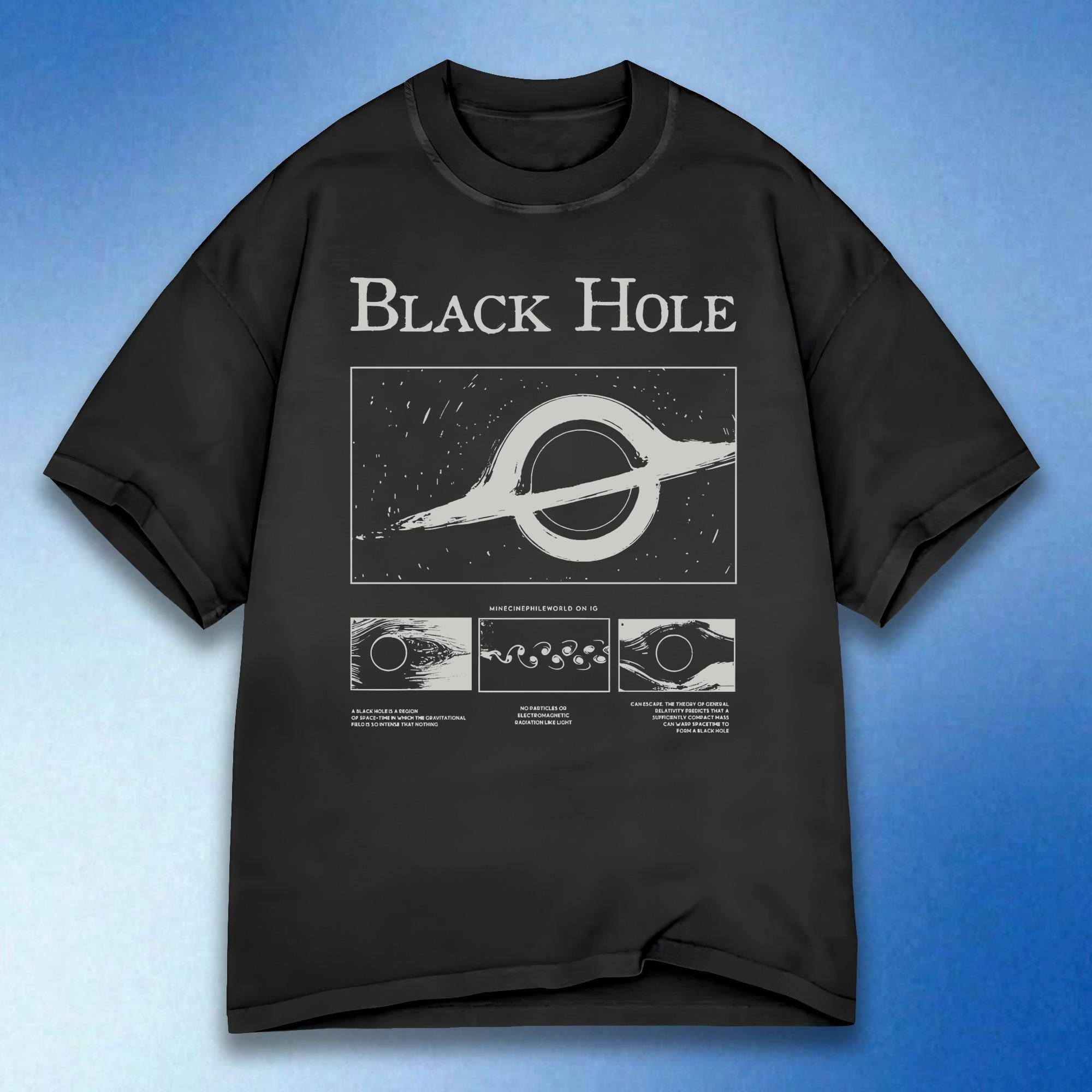 Black Hole Design T-Shirt, Science Enthusiast Tee, Space and Astronomy ...
