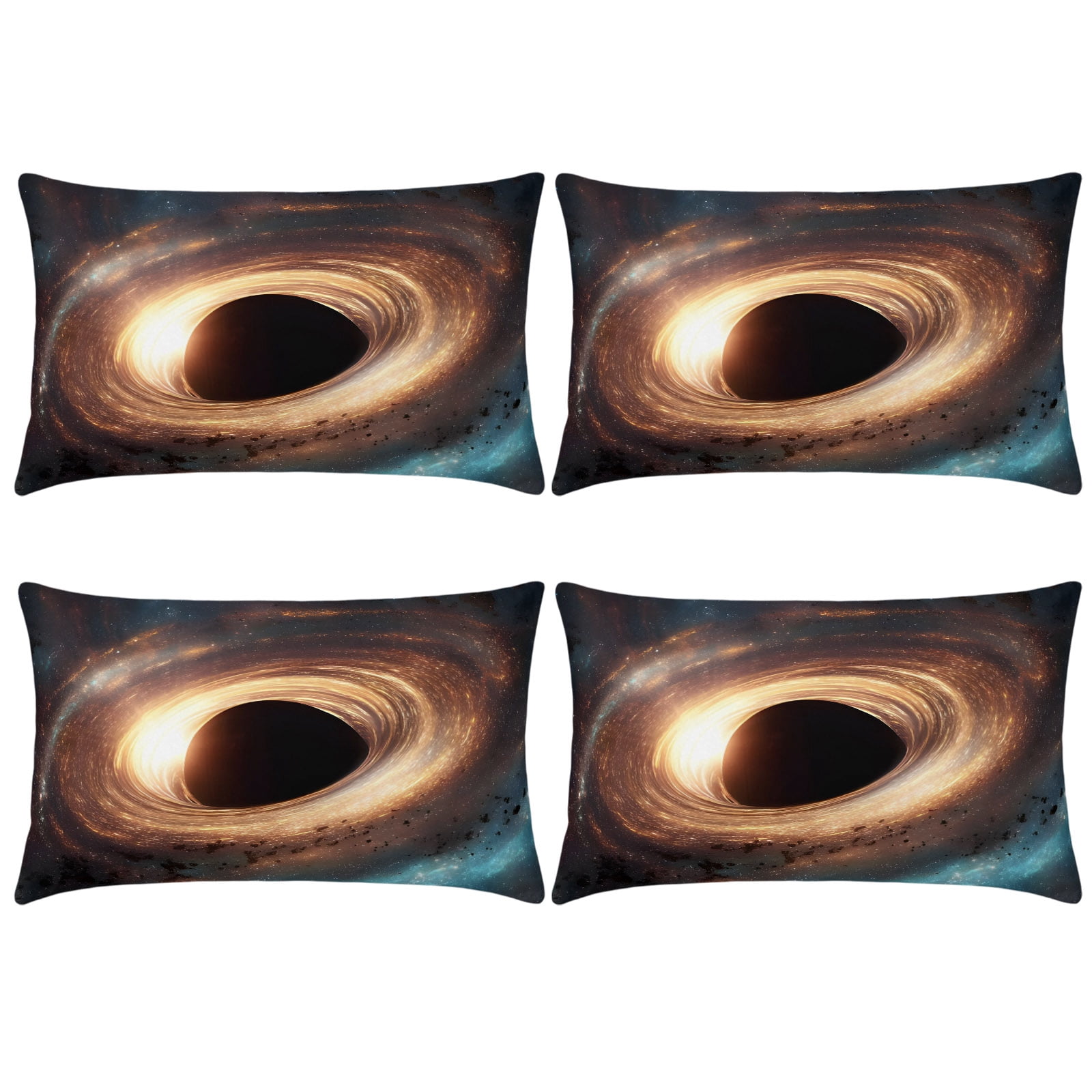 Black Hole Lumbar Pillow Covers 12 x 20 Inch Pillow Covers Set of 4 ...