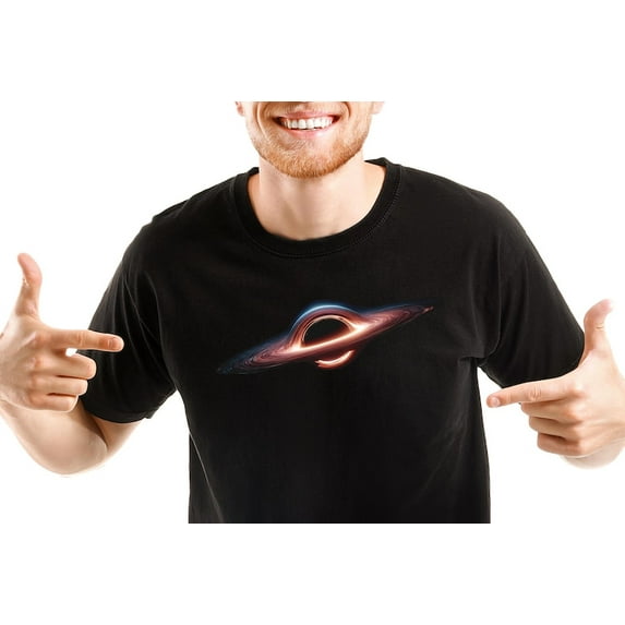 Black Hole Space Graphic Tee, Cosmic Accretion Ring Galaxy Art Shirt ...
