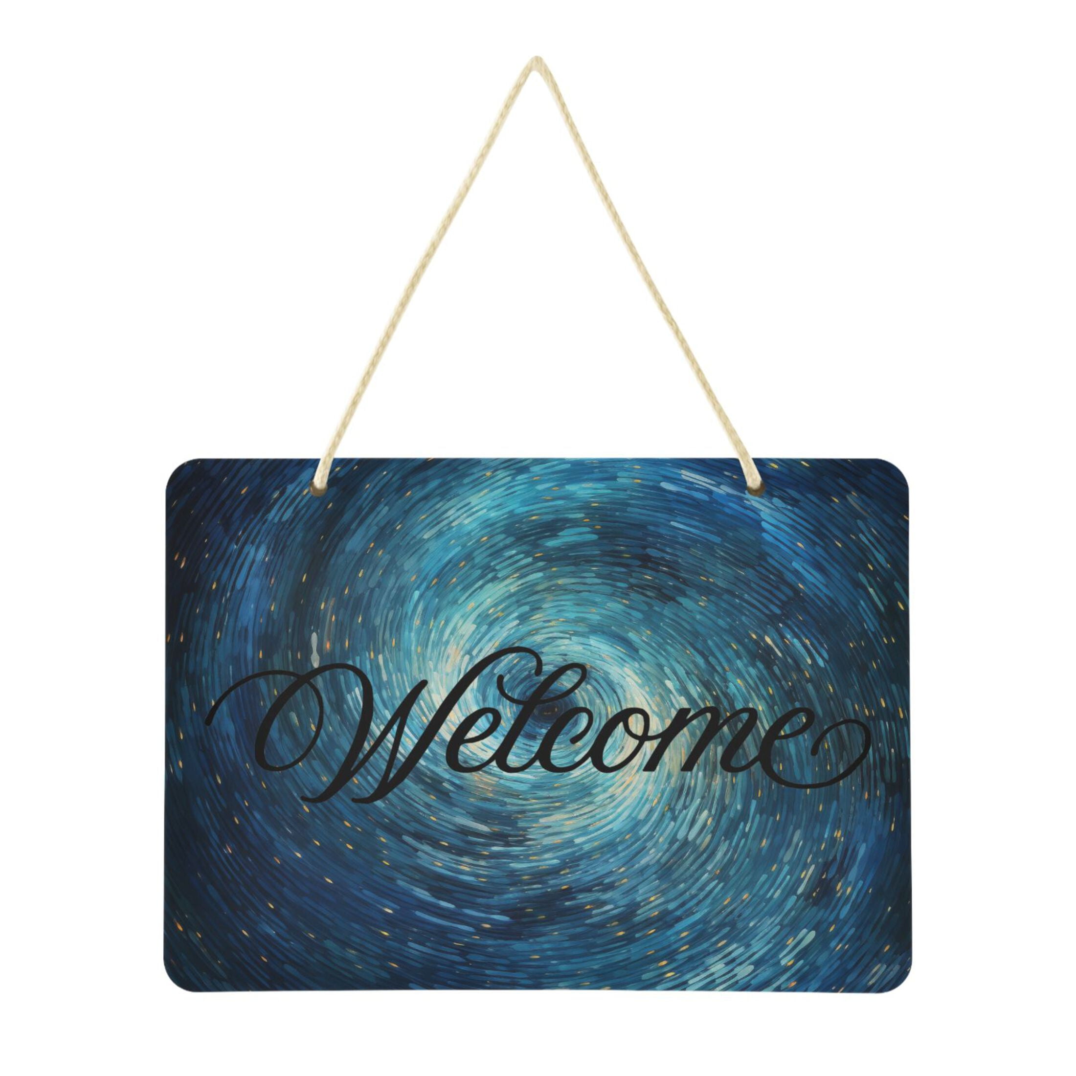 Black Hole and Nebula Welcome Sign Front Door PVC 14x10 inch Hanger ...
