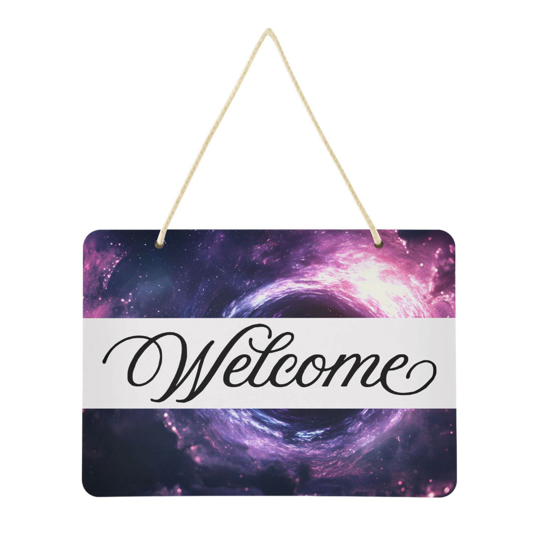 Black Hole and Purple Nebula Welcome Sign Front Door PVC 14x10 inch ...