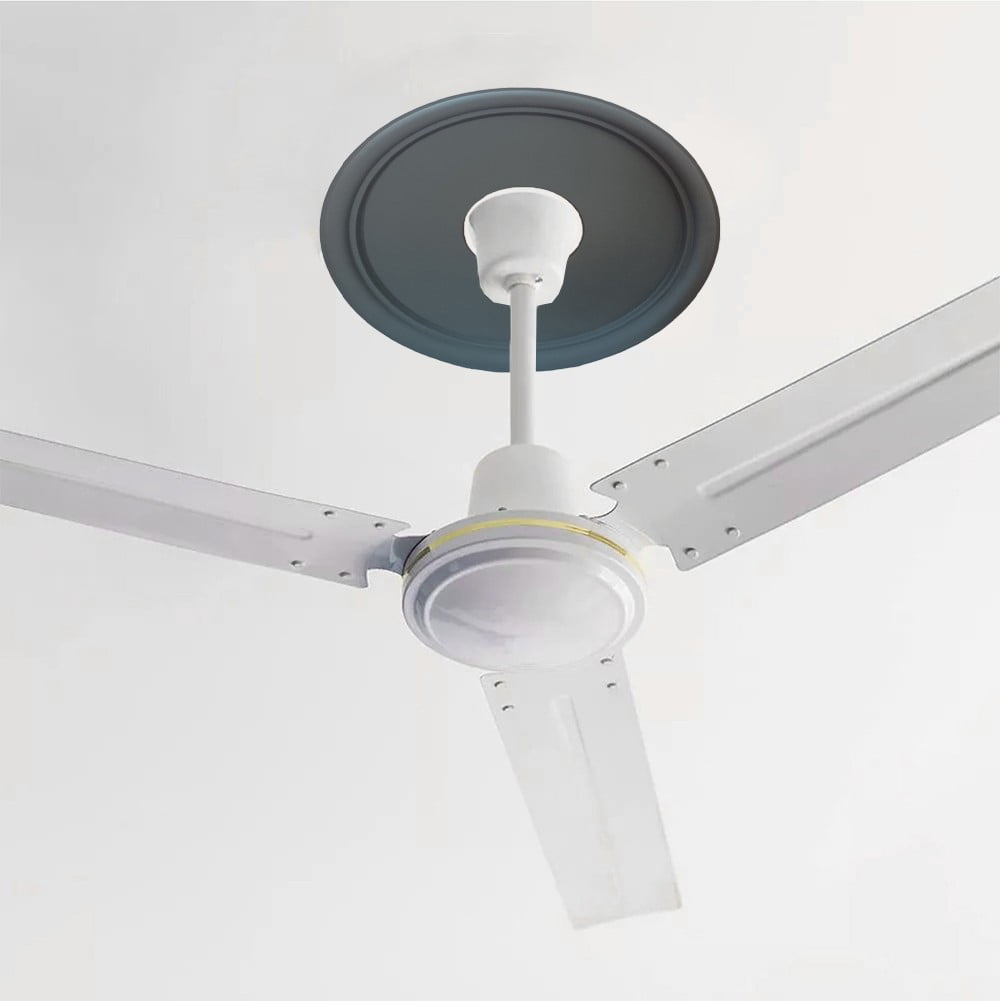 Black Home Round Medallion PU Decorative Ceiling Fan Light Fixtures ...