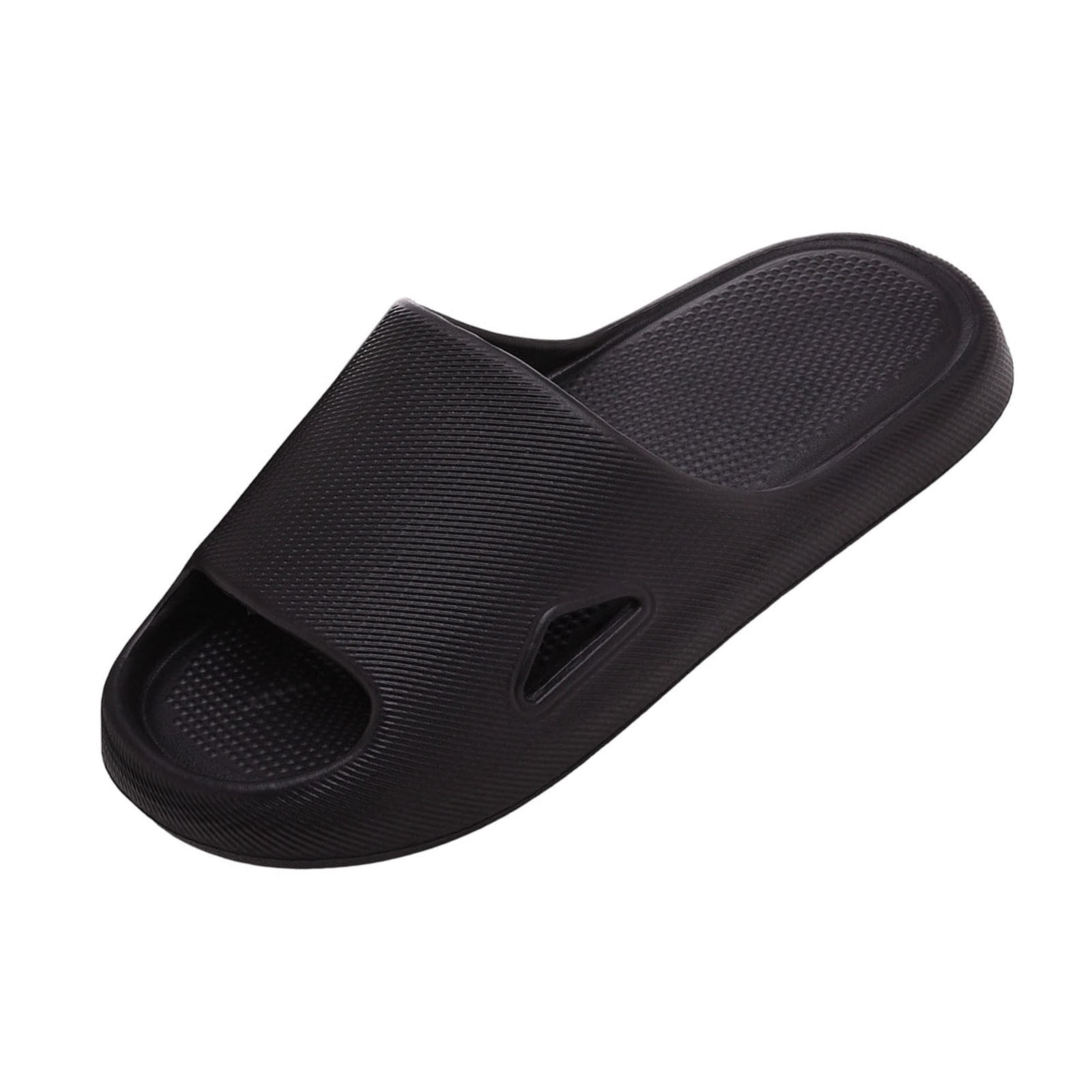 Black Home Slippers For Unisex Lightweight Fast Drying Soft Thick Sole ...