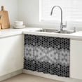 Black Honeycomb Plaid Cabinet Curtains for Kitchen 11"W x 13"L, Modern ...