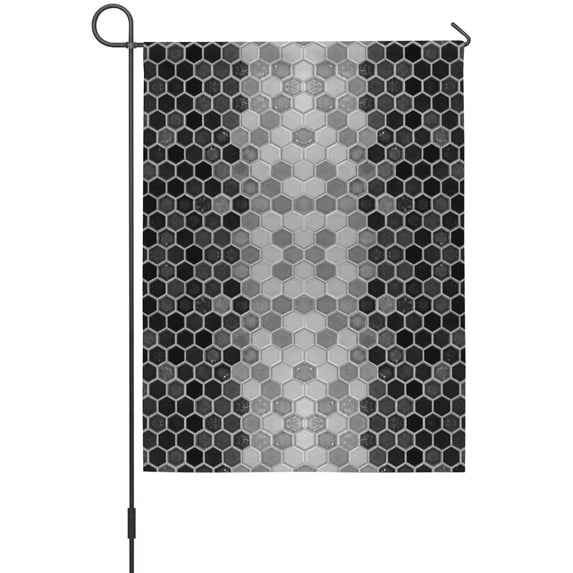 Black Honeycomb Plaid House Flags For Outdoor, Modern Abstract ...