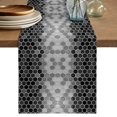 Black Honeycomb Plaid Table Runner, Modern Abstract Geometric Classic ...