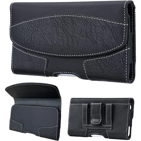 Black Horizontal Leather case with belt loops, Compatible with Lively ...